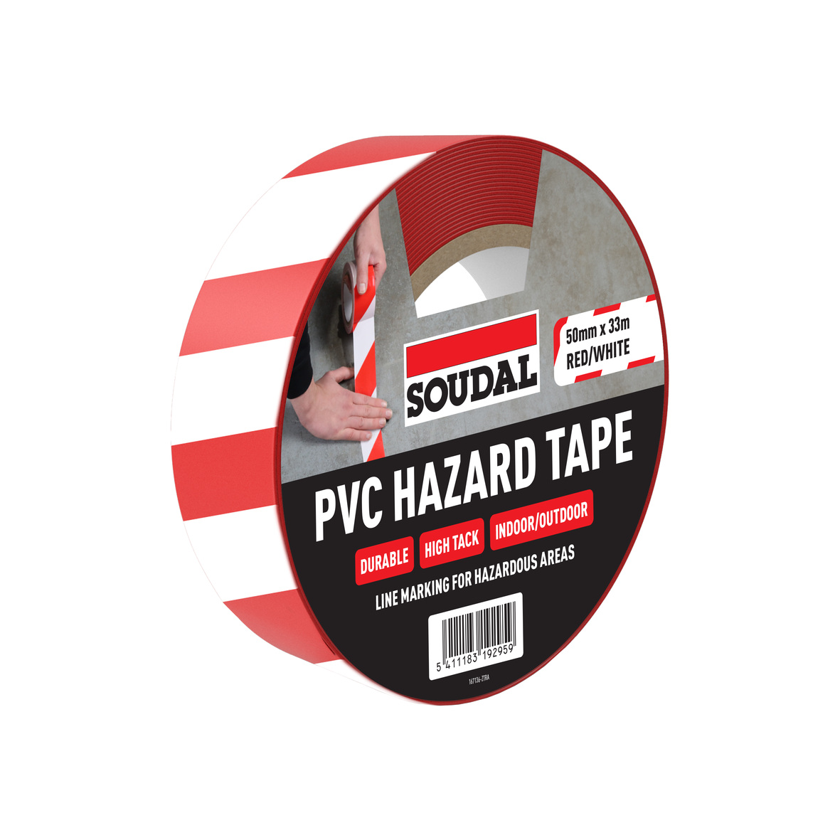 PVC Hazard Tape Red-White | Soudal